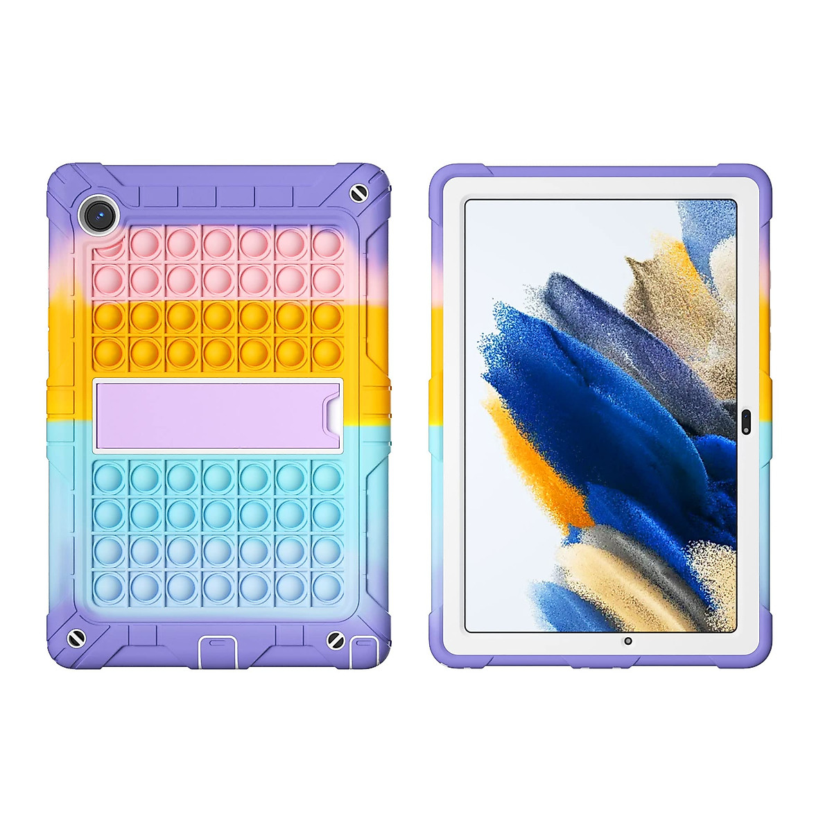 XZC Samsung Galaxy Tab A8 Case 10.5'' 2022 (SM-X200/X205/X207) Heavy Duty Shockproof Push Pop Cover with Pencil Holder/Carrying Shoulder Strap (Samsung Galaxy Tab A8 10.5 Inch 2022)