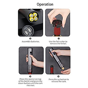 Rechargeable Electric Wine Bottle Opener Automatic Wine Bottle Opener Set with Foil Cutter Wine Aerator Pourer and Wine Vacuum Stopper 4-in-1 Kit