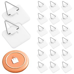 CoguZed 20-Pack 1.25 Inch Invisible Adhesive Plate Hanger Set - Vertical Plate Holders for Wall