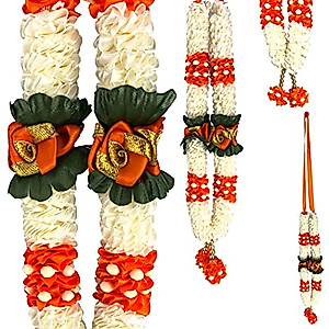 LOVENSPIRE LoveNTouch 1 CT Mala/Varmala/Jaimala/Dulha/Dulhan/Idol Mala/Indian Ribbon and Velvet Rose Garland/Milni Mala/Indian Pakistani Arab Sikh Punjabi (Pattern3)