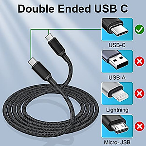 Deegotech 100W USB C Cable, [2-Pack 10ft] Nylon Braided MacBook Charger Cable, Long Type C to Type C Cable Compatible with MacBook Pro/MacBook Air/iPad Pro, for Galaxy S22/21/20, Black