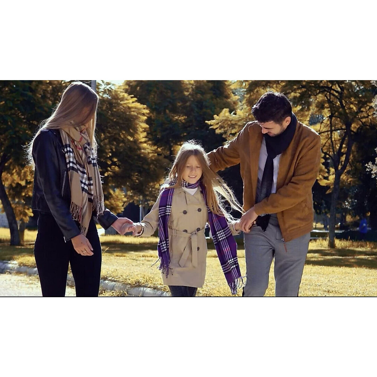 ScarfDeals - Cashmere Wool Feel Scarf Warm Soft Lightweight Scottish Scotland Nova Check Tartan Plaid Gift For Men Women Kids (Camel tan beige Classic BB Vintage Tartan Z3)