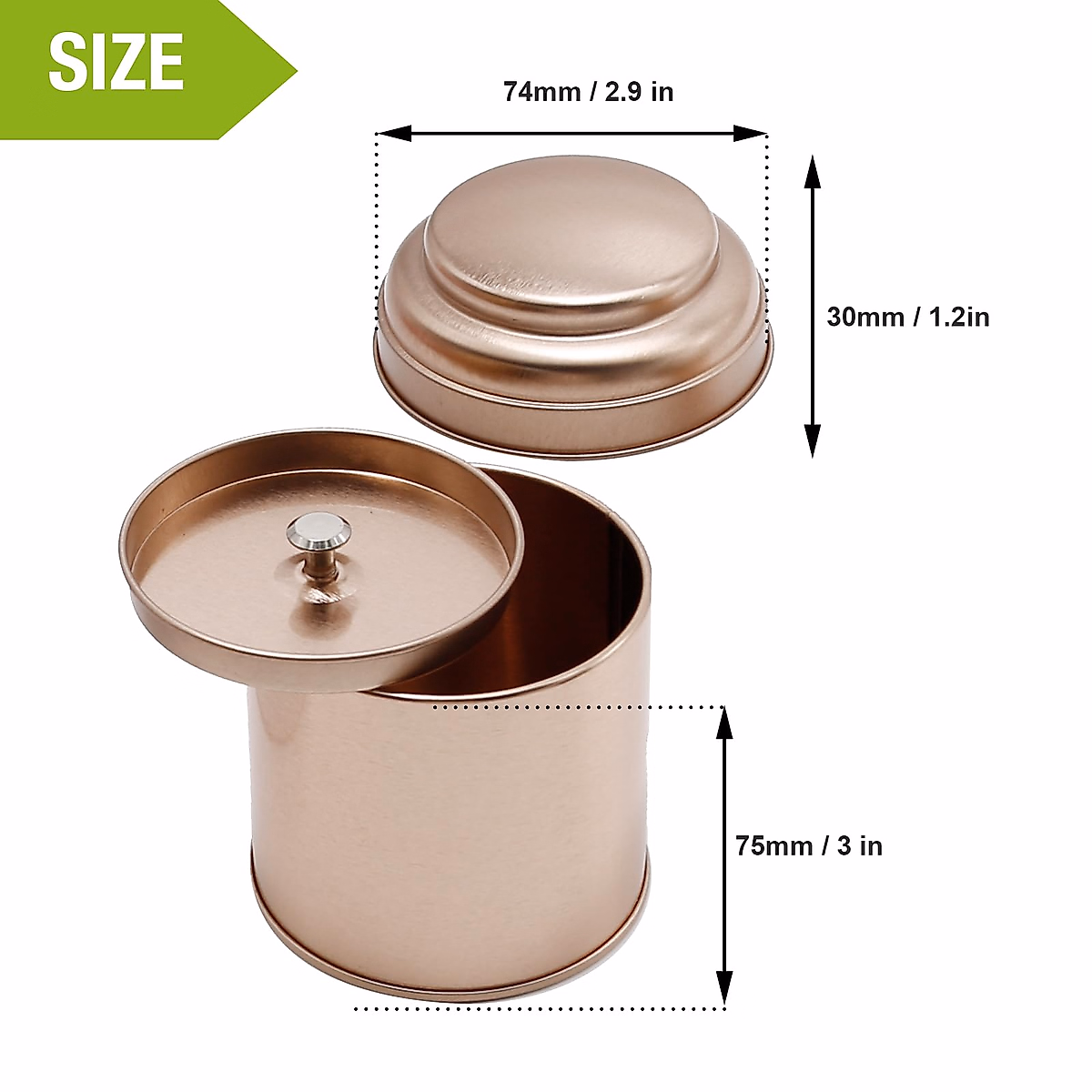 YSDADEEN 6 Pack Tea Tins Canister with Airtight Double Lids, Loose Leaf Tea Storage, 8 oz Round Tin Can Box for Loose Tea Bags Coffee Sugar Candy Spices