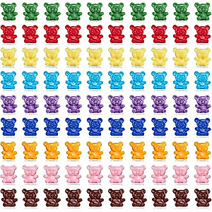 XINHUIDALSQ 90 Pieces Colored Counting Bears 0.62 Inch Rainbow Counting Bears Set 9 Colors Mini Plastic Bears Math Manipulatives for Toddlers Suitable for Ages 3+ Kids