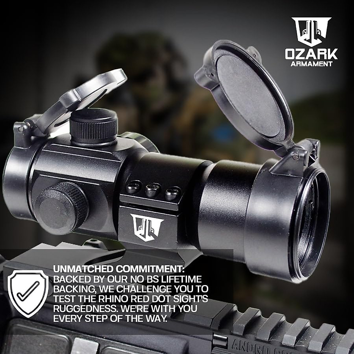 OZARK ARMAMENT Rhino Red Dot Sight for Rifle - Shotgun Scope, 4MOA Rifle Red Dot Sight, Red Dot Scopes for Rifles & Shotgun Scopes with Green Dot Sight & Red Dot Optics for Rifles, Reflex Sight