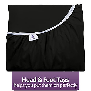 King Fitted Sheet Deep Pocket – Extra Deep Pocket Fitted Sheet King Size 17” - 21” Inch + Fitted Bed Sheets Only - King Size Fitted Sheets with Deep Pockets for Pillow Top Mattress - King Fitted White