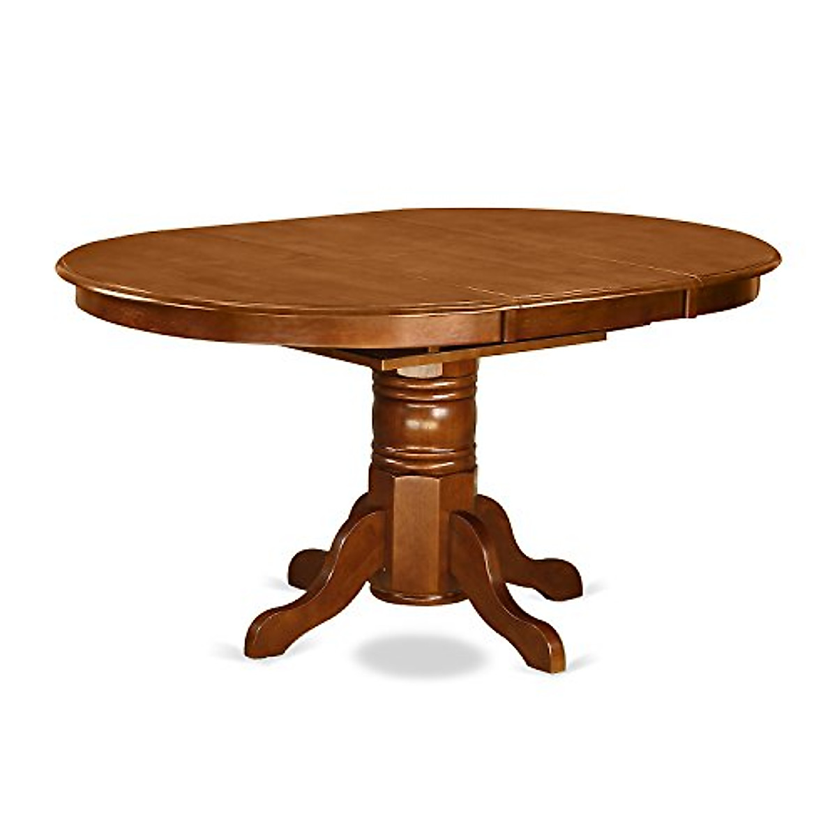 East West Furniture Avon 5 Piece Dinette Set for 4 Includes an Oval Room Table with Butterfly Leaf and 4 Linen Fabric Upholstered Dining Chairs, 42x60 Inch, Saddle Brown