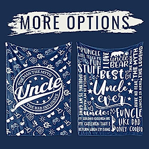 InnoBeta Gifts for Uncle, Throw Blanket for Uncle, Presents from Niece and Nephew for Christmas, Birthday, Father's Day - 50" x 65" Best Uncle Ever