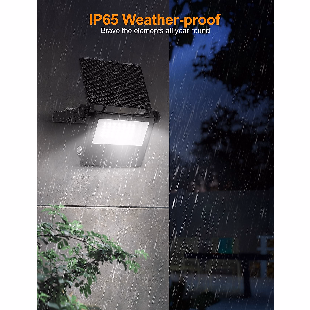 LemonBest Solar Outdoor Lights - Motion Sensor Outdoor Lights IP65 Waterproof Flood Light Wireless 6500K Super Bright Security Lights for Garage Yard Entryways Patio Garden (1 Pack)