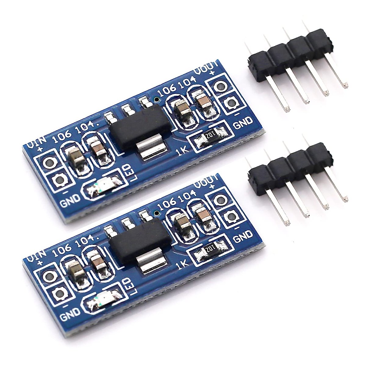 OCESTORE 2PCS 3.3V Out, DC 4.5V--7V in AMS1117-3.3 3.3V Step-Down Linear Voltage Regulator Module