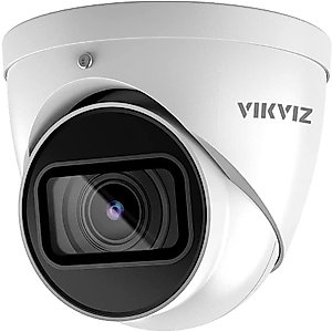 VIKVIZ Starlight 8MP IP Poe Camera with 5X Optical Zoom 2.7-13.5mm,196ft Night Vision,SD Card Slot,WDR,IP67,IVS,4K 8MP Zoom Security Poe Camera