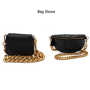 42''Substantial Big Metal Cross-Body Chain Purse Strap Replacement for Mini Wallet,Waist Pack,Chest Bag (Antique Gold,Large)