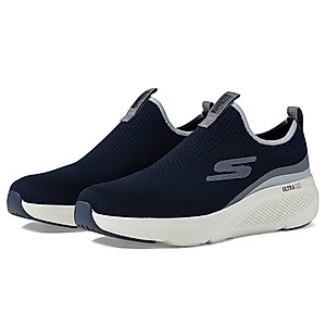 Skechers Men's GOrun Elevate-Athletic Slip-On Workout Running Shoe Sneaker with Cushioning, Navy/Grey, 11