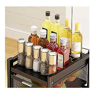 Storage Drawers Rolling Cart with Drawers Utility Cart with Drawers Organizer on Wheels Small Dresser Small Drawers Rolling Drawer Organizer Cart for Kitchen Bedroom Office (4 Tier Black)