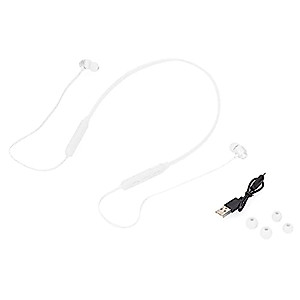 Bluetooth 5.1 Headphones, Neck Mounted Sports Headphone Wireless Neckband Earbud Noise-Cancelling Stereo Headset Portable Earphones for Exercise(White)