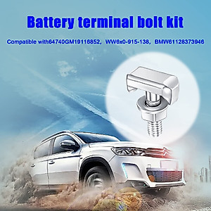 Sodcay 8 PCS Automotive Stainless Steel T-bolt, OEM#19116852 Cable Terminal T, Compatible with Chevy BMW GMC Volkswagen (Silver)