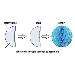 Fecedy Blue Happy Birthday Banner Honeycomb balls Swirls Streamers for Birthday Party Decorations