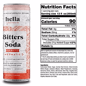 HELLA COCKTAIL CO. Spritz Bitters & Soda, 12 FZ