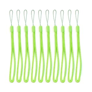 7-inch Long Round Nylon Cord Lanyards Hand Wrist Strap Attaches for Cameras, Phones, Media Players, PSP, USB Thumb Drives, Keys, Badge Holders, Flashlights, Torches (50PCS, Green)