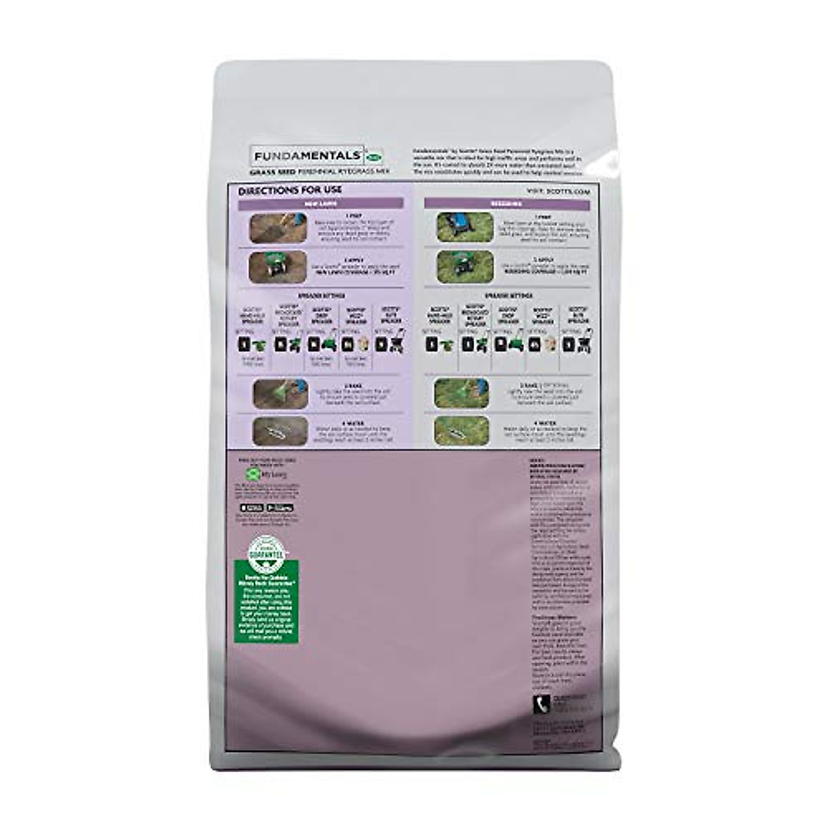 Fundamentals by Scotts Grass Seed Perennial Ryegrass Mix, Ideal for Sunny, High Traffic Areas and Erosion Control, 3 lbs.