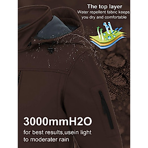 CREATMO US Adult Rain Jackets For Men Weatherproof With Hood Packable Windbreaker Jackets All Weather Coats Brown L