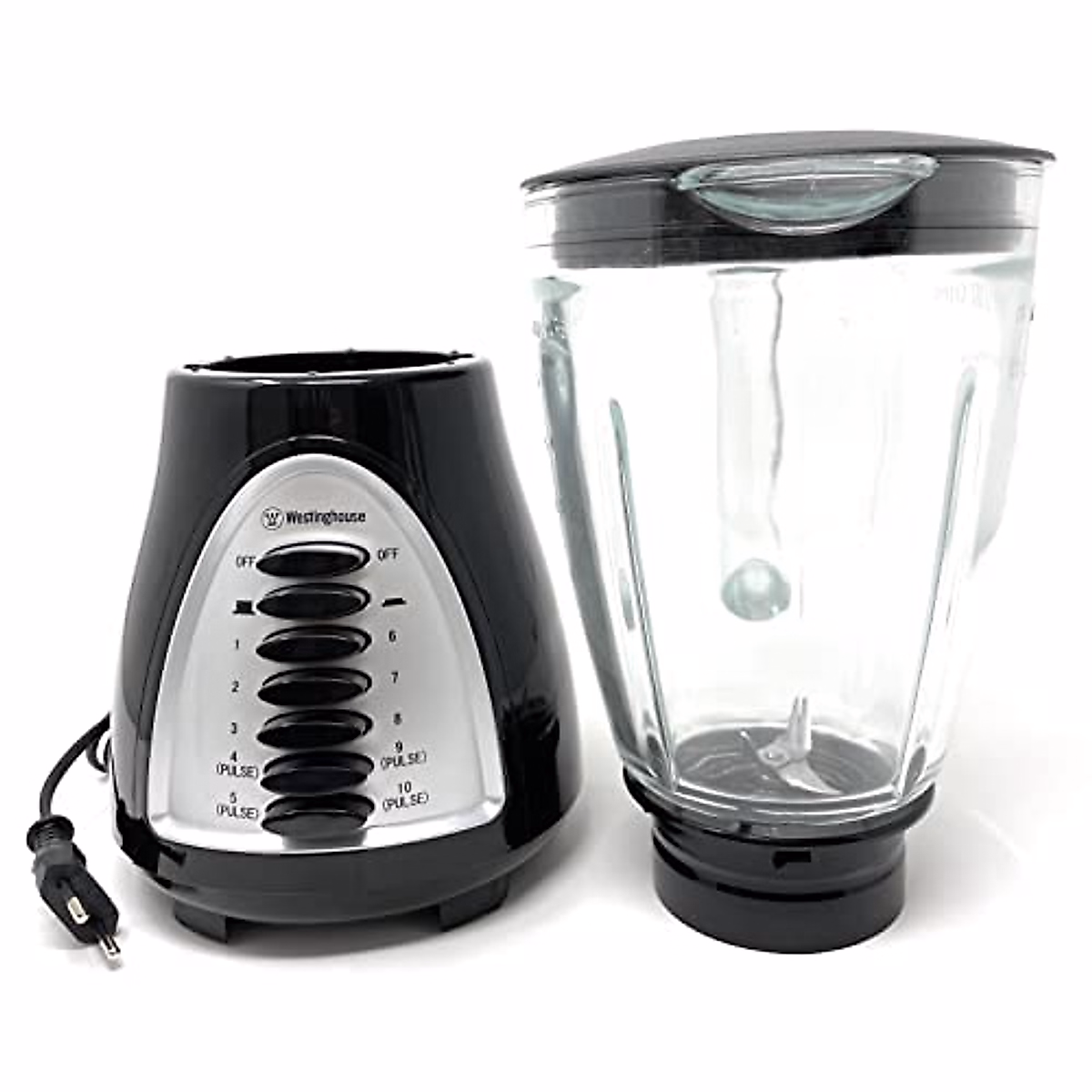 Westinghouse 220 Volts Blender WKBE1008BA -1.5L -10 Speed - Pulse Rotation - Stainless Steel Blade With Glass Jar 220-240 Volts (Not For USE IN USA)