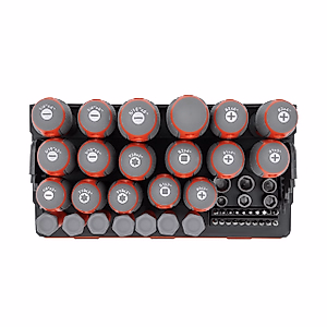 INTERTOOL 114-Piece Screwdriver Set with Mountable Rack, Magnetic Tips, Swivel-End Precision Screwdrivers, Bits, Nut Drivers, Hex Keys, DIY, Tool Gift VT08-3372