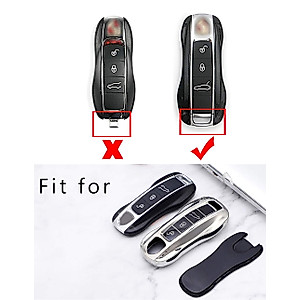ontto Soft TPU Key fob Holder Full Protection Fit for Porsche 2018 2019 Silver