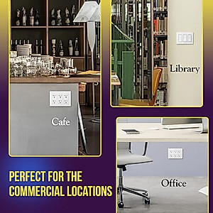 ENERLITES Screwless Decorator Wall Plate Child Safe Cover, Size 3-Gang 4.68" H x 6.53" L, Unbreakable Polycarbonate Thermoplastic, SI8833-W, Glossy, White