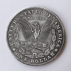 [Couple Angel] 1899 Angel Love Demon Wandering Coin Morgan Coin Carving Collection Wing Pattern