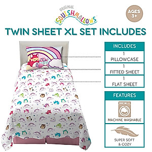 Franco Collectibles Squishmallows Bedding Super Soft Microfiber Sheet Set, Twin XL, College Dorm Essentials (Officially Licensed Product)