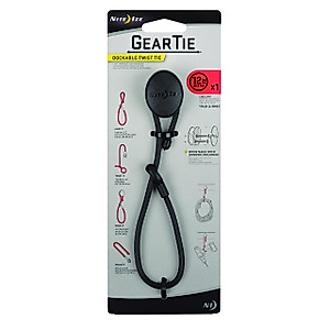 Nite Ize GLK12-01-R3 Gear Tie Dockable, 12-Inch, Black