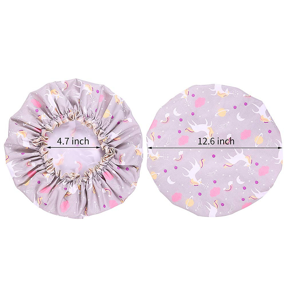 Shower Cap Microfiber Bath Cap - Shower Bonnet Designed for Women and Girls Waterproof Caps Reusable Double Layer Bath Accessories (4 Pack)