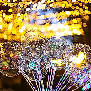 Bobo Balloon Sticks Clear Transparent Balloon Sticks Long Clear Balloon Holder with Cups for Balloons Birthday Valentine's Day Mother’s Day Graduation Wedding Anniversary decoration (25 Sets)