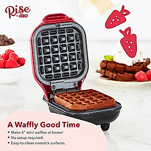 WAFFLE MAKR MINI SQU RED