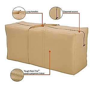 Classic Accessories Terrazzo Water-Resistant 45.5 Inch Patio Cushion and Cover Storage Bag,, Patio Furniture Covers