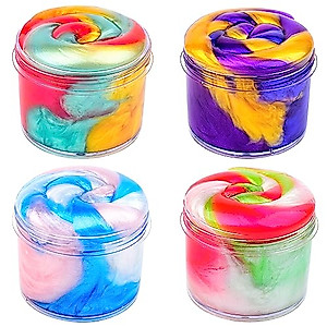 4 Pack Galaxy Slime Kit,Party Favors for Kids, Non Sticky,Wet,Stress & Anxiety Relief,Slime Bulk for Boys Girl,Cute Stuffers,Super Soft Sludge Toy