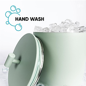 Simple Modern Vacuum Insulated Ice Bucket with Lid and Scoop | For Cocktail, Champagne, Wine, Beer, & Hosting | Stainless Steel 100oz Capacity for Large Parties | Rocks Collection | Winter White