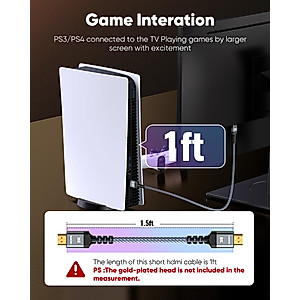 Highwings 4K60HZ 49 FT HDMI Cable Fiber Optic Long, Unidirectional 2.0 High-Speed HDMI Braided Cord Support HDR Video 4K 2160p 1080p 3D HDCP 2.2 ARC-Compatible with Ethernet Monitor PS4/3 Fire