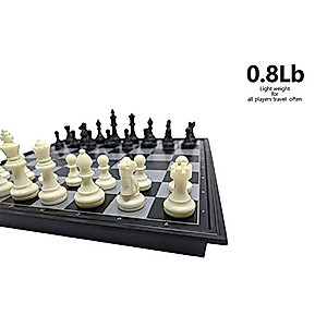 LEAP 12.6“ Magnetic Chess Set Foldable Portable Game Board for Adult Travel Set with 2 Queens