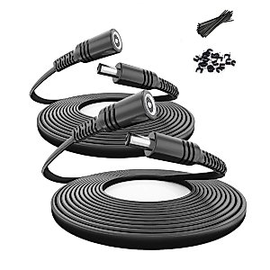 Itramax 30ft 12V DC Extension Cable 2Pack,Power Supply Extension Cord 2.1mm x 5.5mm 5521 DC Adapter Flat Female to Male Extender Wire for IP Network,CCTV Security Camera,DVRs,5V,9V,24V,Volt,25