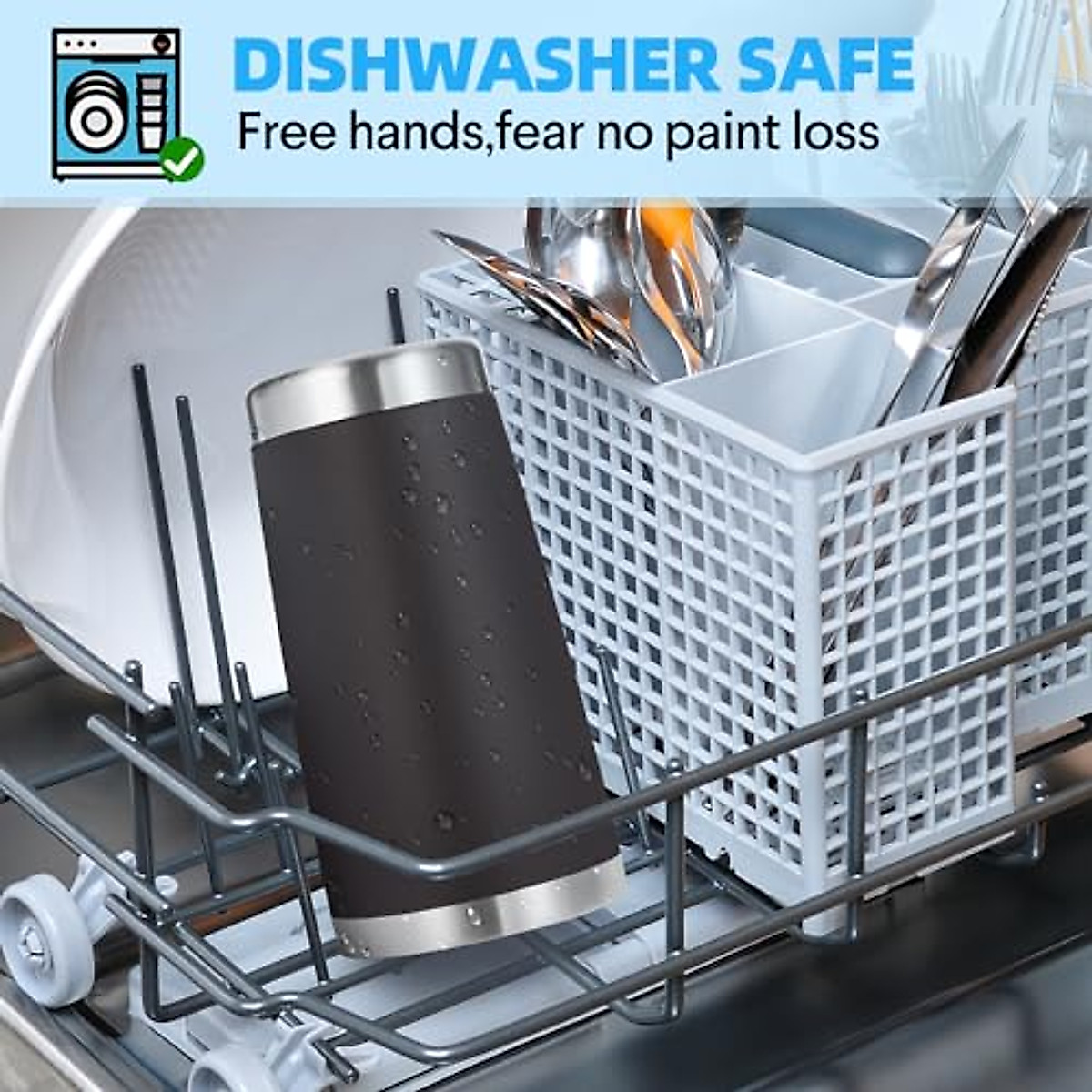 Volhoply 20oz Stainless Steel Tumbler with Lid and Straw,Double Wall Insulated Travel Iced Coffee Mug Fits Car Cup holder,Powder Coated Cups for Hot and Cold Drinks,Gifts for Women Men（Black,1 Set）