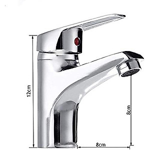 TECKI Kitchen Taps Bathroom Sink Chrome Faucet Single Lever Kitchen Sink Faucet Cold and Warm Mixer Water Bath