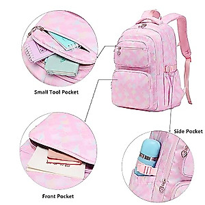 QHRIDS School Backpacks for Girls,Cute Book Bag with 15.6 Laptop Backpack for Teen Girl Kid Students Elementary Middle School