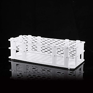 Eowpower 1 Piece Plastic Lab Tube Rack Storage Stand Holder Detachable for 16 mm Tubes, 60 Holes