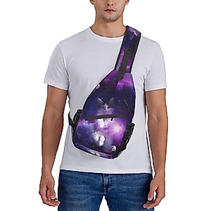 Galaxy Cat Sling Bag Travel Crossbody Backpack for Women Crossbody Chest Daypack Gifts for Christmas Medium
