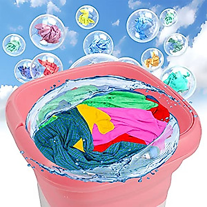 A2B Mini Portable Washing Machine Foldable Small Laundry Machine with Drain Basket Lightweight Washer Touch Screen and Timer Reusable Washing Machine for Baby Clothes Underwear Socks A2B