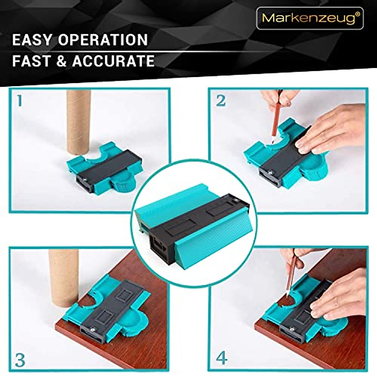Markenzeug® Original Premium Contour Gauge – Improved Concept 2021 – Large Contour Measuring Machine and Marking Aid Tool– Duplicator Contour Knife, Profile Gauge Knife 130 mm for Laminate, Tiles & co