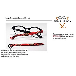 Soft Eyewear Temple Arm Cover Sleeves Add Colors & Designs Eyeglasses Sunglasses for Men, Women & Kids 2 Sizes (Small, Black)