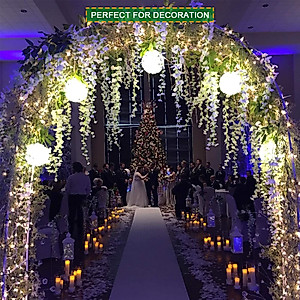 10 Pack White Wisteria Hanging Flowers Vine Garland, 3.28 Feet Fake Wisteria Flowers Strings,Artificial Wisteria Fake Flowers,Wisteria Vine for Home Room Garden Outdoor Wedding Arch Floral Wall Decor